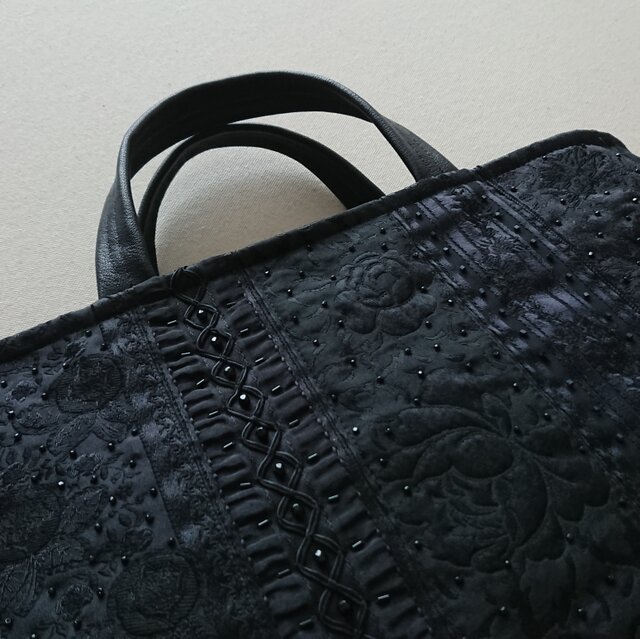 BLACK FRANCE RIBBON STANDARD BAG | iichi 日々の暮らしを心地よくするハンドメイドやアンティークのマーケットプレイス