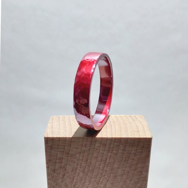 【緋銅】鎚目リング4.2mm幅 | iichi 日々の暮らしを心地よくするハンドメイドやアンティークのマーケットプレイス