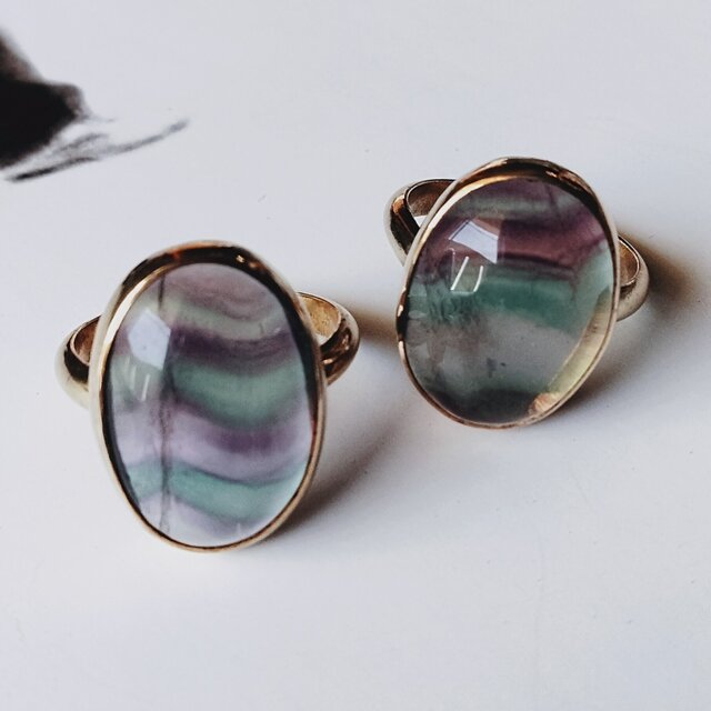 フローライト brass ring | iichi 日々の暮らしを心地よくするハンドメイドやアンティークのマーケットプレイス