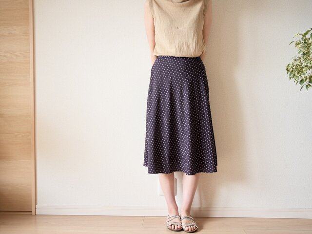 フレンチシックなフレアスカート パープル系 No.312 | iichi 日々の暮らしを心地よくするハンドメイドやアンティークのマーケットプレイス