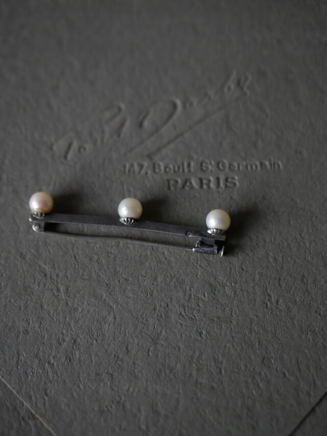 パール 純銀 バーブローチ フランスアンティーク アンティークブローチ アンティークのある暮らし | iichi 日々の暮らしを心地よくするハンドメイドやアンティークのマーケットプレイス