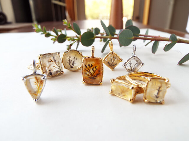 【一点物】デンドリティッククォーツ -ミニガーデン- mini garden No,10 たんぽぽ | iichi 日々の暮らしを心地よくするハンドメイドやアンティークのマーケットプレイス