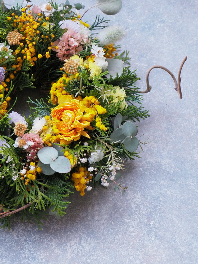 瀬戸内の森のリース22cm | iichi 日々の暮らしを心地よくするハンドメイドやアンティークのマーケットプレイス