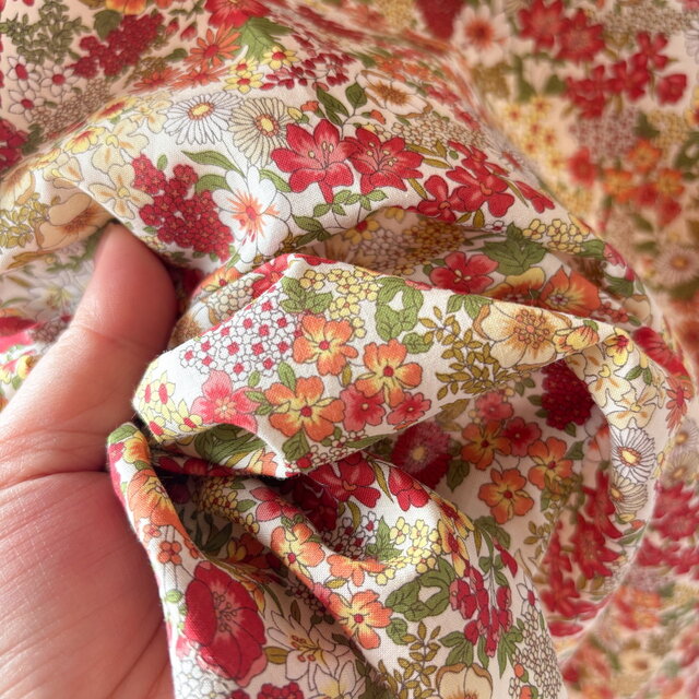 シンプルでキュートなマチエールワンピス（6袖）：110cm丈（春の目覚め：レッド） | iichi 日々の暮らしを心地よくするハンドメイドやアンティークのマーケットプレイス