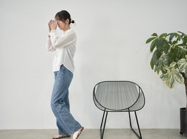 コットンレースのフリルネックブラウス ホワイト No.341 | iichi 日々の暮らしを心地よくするハンドメイドやアンティークのマーケットプレイス