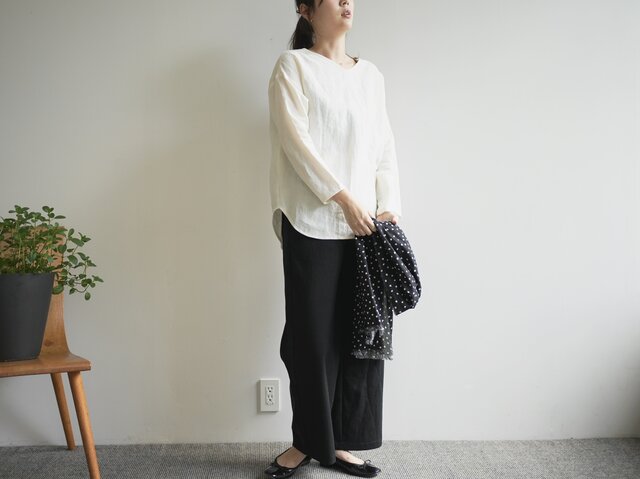 エアーコットンのブラックパンツ No.348 | iichi 日々の暮らしを心地よくするハンドメイドやアンティークのマーケットプレイス