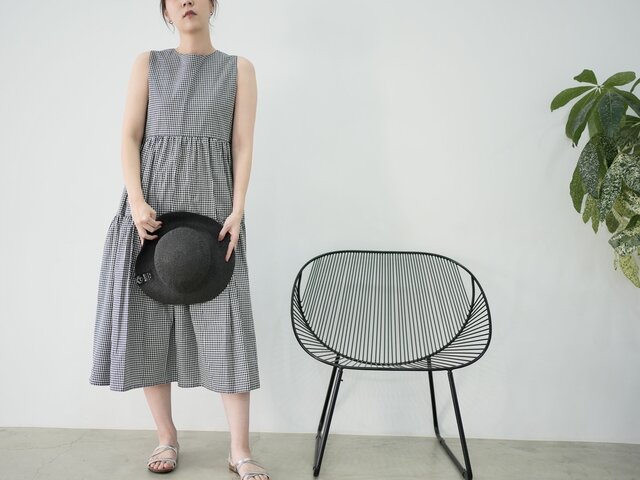 ギンガムチェック ティアードワンピ No.351 | iichi 日々の暮らしを心地よくするハンドメイドやアンティークのマーケットプレイス