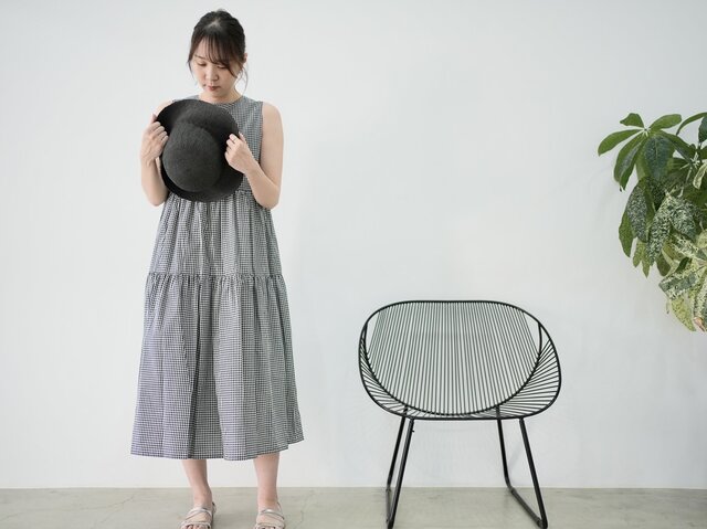 ギンガムチェック ティアードワンピ No.351 | iichi 日々の暮らしを心地よくするハンドメイドやアンティークのマーケットプレイス