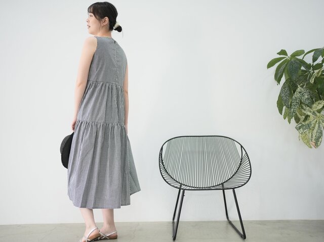 ギンガムチェック ティアードワンピ No.351 | iichi 日々の暮らしを心地よくするハンドメイドやアンティークのマーケットプレイス