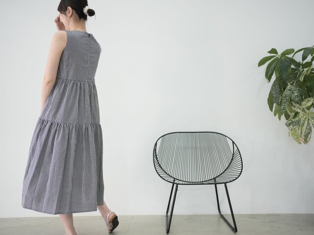 ギンガムチェック ティアードワンピ No.351 | iichi 日々の暮らしを心地よくするハンドメイドやアンティークのマーケットプレイス
