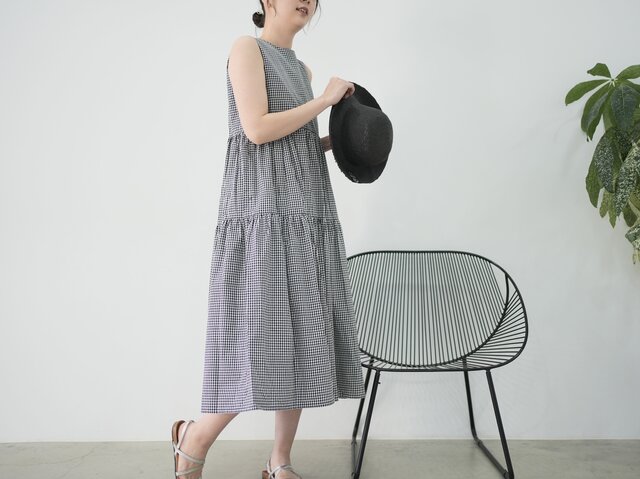 ギンガムチェック ティアードワンピ No.351 | iichi 日々の暮らしを心地よくするハンドメイドやアンティークのマーケットプレイス