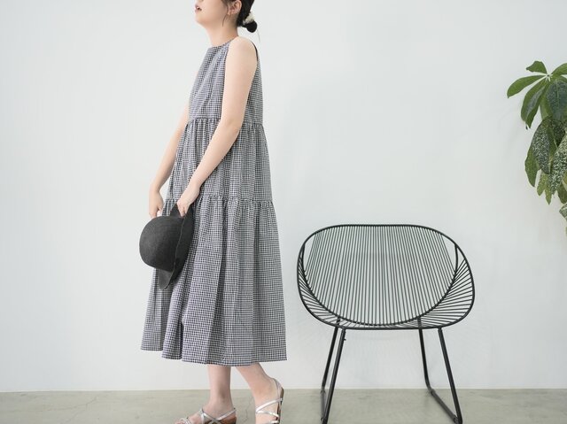 ギンガムチェック ティアードワンピ No.351 | iichi 日々の暮らしを心地よくするハンドメイドやアンティークのマーケットプレイス