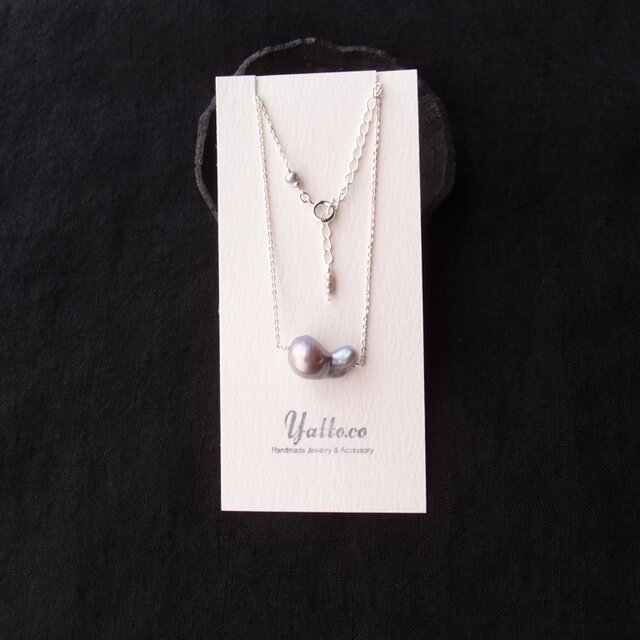 【SV】Mini Baroque Pearl Necklace／ミニグレーバロックパール ネックレス | iichi 日々の暮らしを心地よくするハンドメイドやアンティークのマーケットプレイス