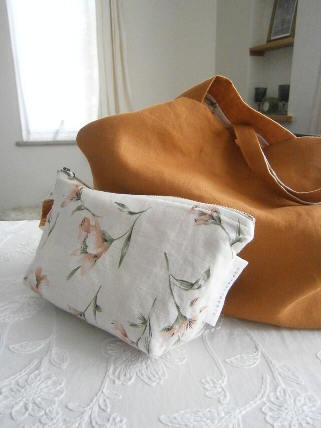 OrangeLinen×花cotton Bag＆pouch | iichi 日々の暮らしを心地よくするハンドメイドやアンティークのマーケットプレイス