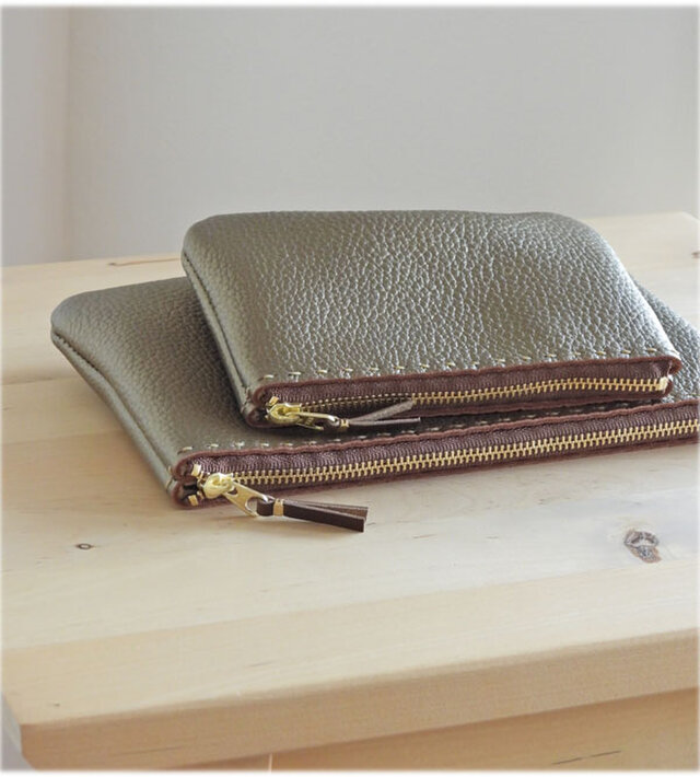 ジップポーチ カッパー Lサイズ | iichi 日々の暮らしを心地よくするハンドメイドやアンティークのマーケットプレイス