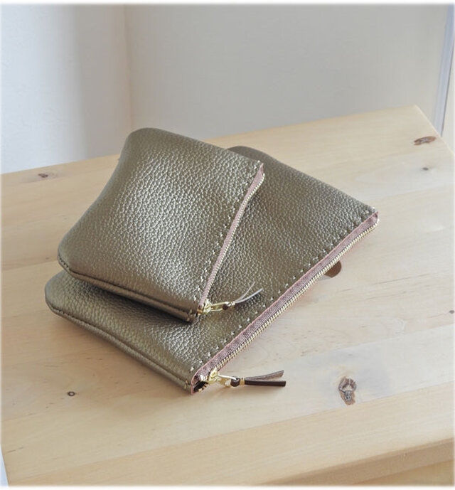 ジップポーチ カッパー Lサイズ | iichi 日々の暮らしを心地よくするハンドメイドやアンティークのマーケットプレイス