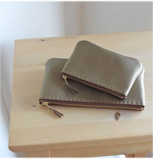 ジップポーチ カッパー M サイズ | iichi 日々の暮らしを心地よくするハンドメイドやアンティークのマーケットプレイス