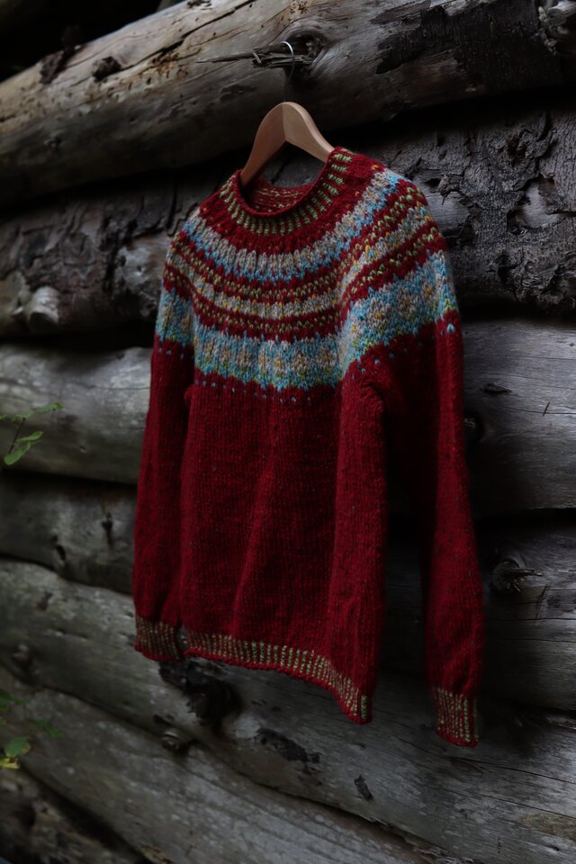 編み込み丸ヨークのセーター / Scarlet（スカーレット） | iichi 日々の暮らしを心地よくするハンドメイドやアンティークのマーケットプレイス