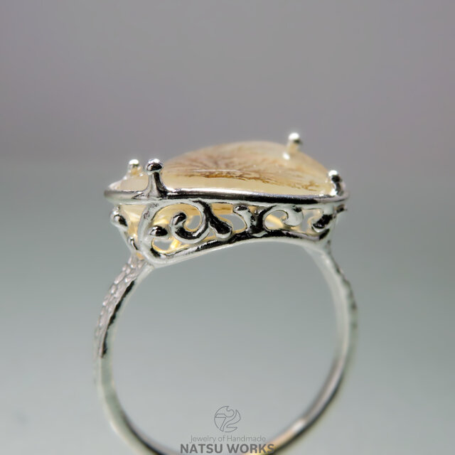 デンドリティック アゲート リング / Dendritic Agate Ring o | iichi 日々の暮らしを心地よくするハンドメイドやアンティークのマーケットプレイス