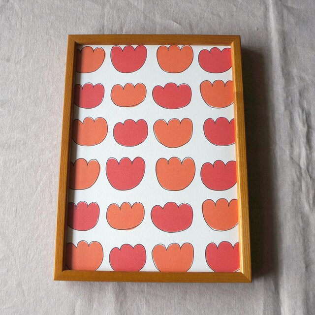 tulip ( red & orange ) 」A4ポスターのコピー | iichi 日々の暮らしを心地よくするハンドメイドやアンティークのマーケットプレイス