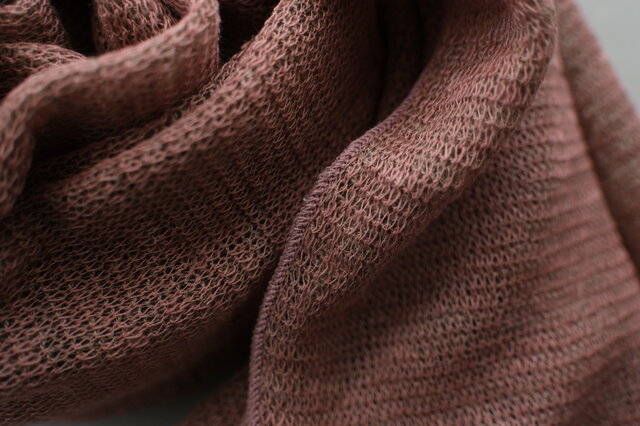 リネンニット リバーシブルストール ディープフォーン×オールドローズ | iichi 日々の暮らしを心地よくするハンドメイドやアンティークのマーケットプレイス