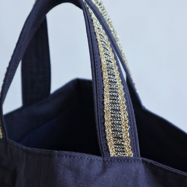 2way tote bag (black gray & light blue) | iichi 日々の暮らしを心地よくするハンドメイドやアンティークのマーケットプレイス