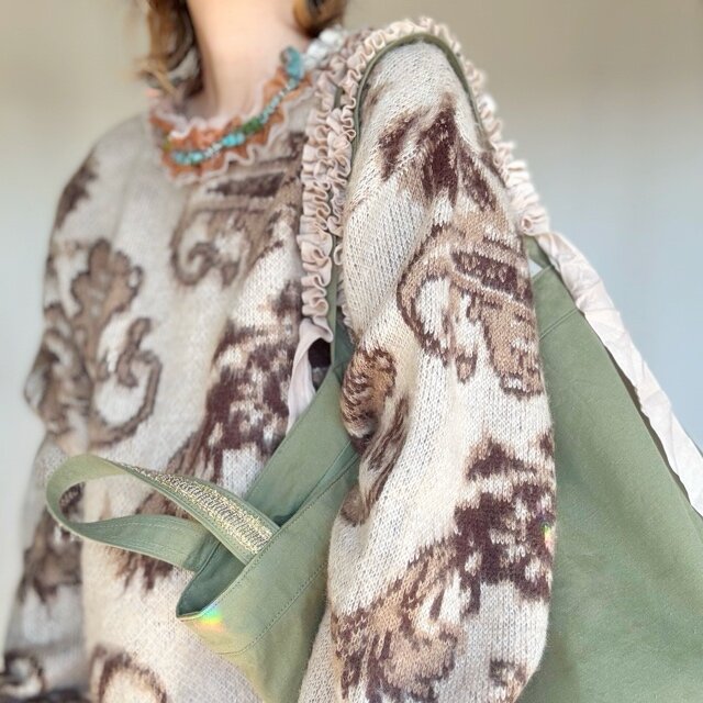 2way tote bag (khaki & milk tea) | iichi 日々の暮らしを心地よくするハンドメイドやアンティークのマーケットプレイス