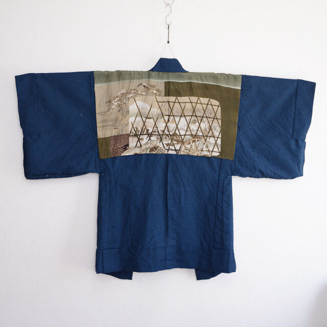 昭和ヴィンテージ】ブルーミックス 男性用羽織着物｜ジャパンヴィンテージ｜和モダンコーデ Haori | iichi 日々の暮らしを心地よくするハンドメイドやアンティークのマーケットプレイス
