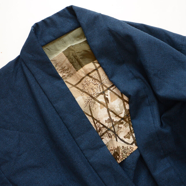 昭和ヴィンテージ】ブルーミックス 男性用羽織着物｜ジャパンヴィンテージ｜和モダンコーデ Haori | iichi 日々の暮らしを心地よくするハンドメイドやアンティークのマーケットプレイス