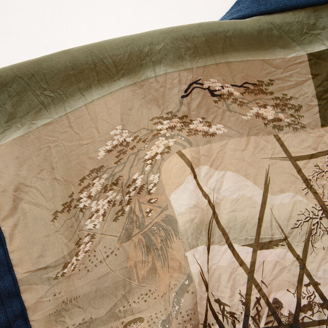 昭和ヴィンテージ】ブルーミックス 男性用羽織着物｜ジャパンヴィンテージ｜和モダンコーデ Haori | iichi 日々の暮らしを心地よくするハンドメイドやアンティークのマーケットプレイス