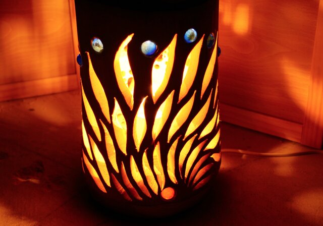 両面彫 竹灯り・竹あかり・竹灯籠 ～～ 癒しの灯り ★極太竹ビー玉と和灯り★～～太陽の証 | iichi 日々の暮らしを心地よくする ...