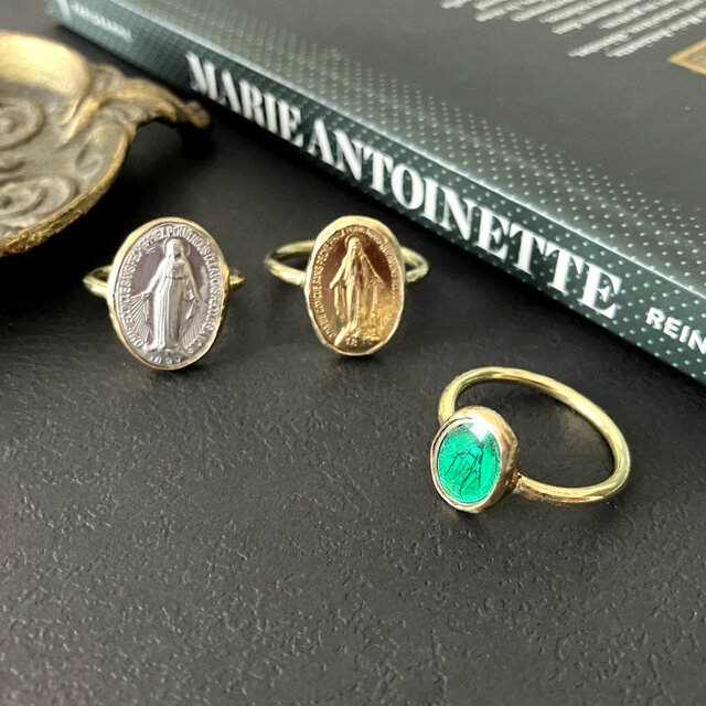 [フランス奇跡のメダイ] Bezel ring - silver*BR | iichi 日々の暮らしを心地よくするハンドメイドやアンティークのマーケットプレイス