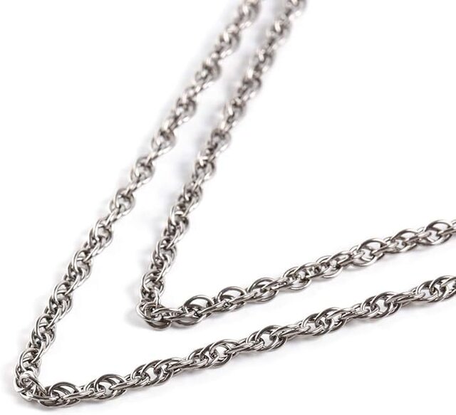 純チタン製 ：ダブルあずきチェーン ネックレス・2.5mm幅 日本製 【金属アレルギー対応】 | iichi 日々の暮らしを心地よくするハンドメイドやアンティークのマーケットプレイス