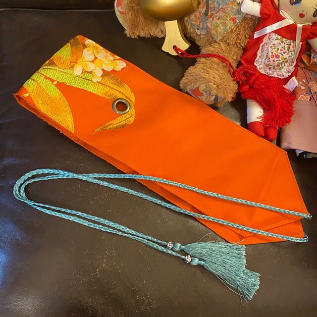 着物 リメイク ワンピース ドレス 洗える 化繊 名古屋帯サッシュベルト 和洋折衷 瑠璃の空に咲く KW-959 | iichi 日々の暮らしを心地よくするハンドメイドやアンティークの ...