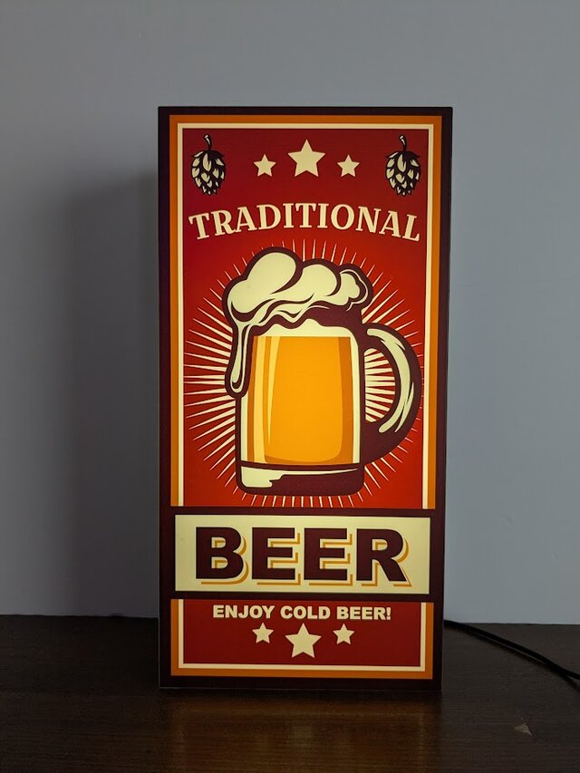 【Lサイズ】ビール トラディショナル バー スナック パブ ビアガーデン 酒場 店舗 自宅 照明 看板 置物 雑貨 ライトBOX | iichi 日々の暮らしを心地よくするハンドメイドや ...