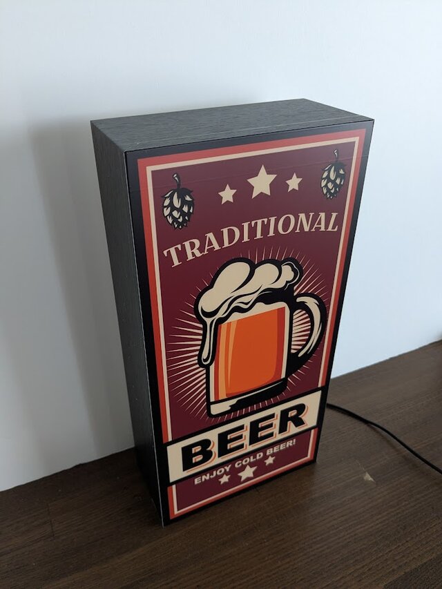 【Lサイズ】ビール トラディショナル バー スナック パブ ビアガーデン 酒場 店舗 自宅 照明 看板 置物 雑貨 ライトBOX | iichi 日々の暮らしを心地よくするハンドメイドや ...