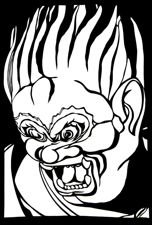 切り絵「雷神像」 | iichi 日々の暮らしを心地よくするハンドメイドやアンティークのマーケットプレイス