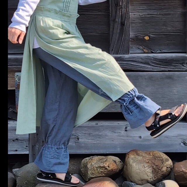 ダブルガーゼ ペチパンツ グレーブルー | iichi 日々の暮らしを心地よくするハンドメイドやアンティークのマーケットプレイス