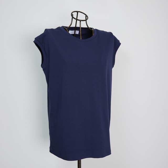 柔らかストレッチ ショートスリーブTee ネイビー 0707NV | iichi 日々の暮らしを心地よくするハンドメイドやアンティークのマーケットプレイス