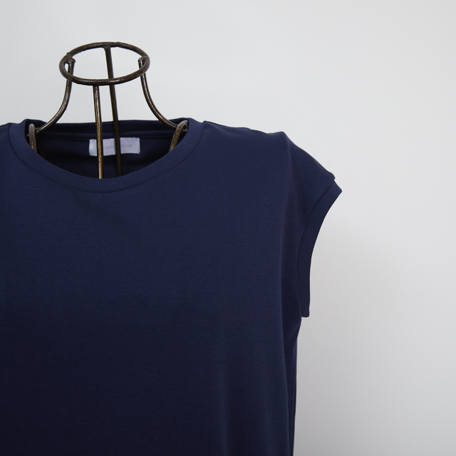 柔らかストレッチ ショートスリーブTee ネイビー 0707NV | iichi 日々の暮らしを心地よくするハンドメイドやアンティークのマーケットプレイス