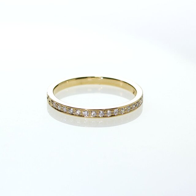 K18YG ハーフエタニティリング(ダイヤモンド・手彫り細工) | iichi 日々の暮らしを心地よくするハンドメイドやアンティークのマーケットプレイス