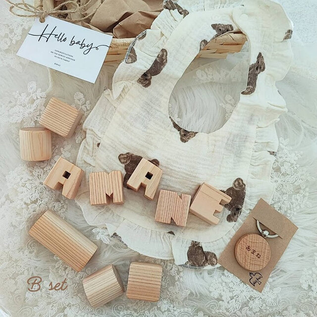 【送料無料】Thankyou〈39〉ベビーギフトset♡4点set・おなまえ積み木 | iichi 日々の暮らしを心地よくするハンドメイドやアンティークのマーケットプレイス
