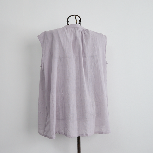 サラッと軽い ライトコットン ノースリーブ シャツ シルバーグレー 0675Grey | iichi 日々の暮らしを心地よくするハンドメイドやアンティークのマーケットプレイス