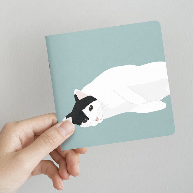 手のひらサイズの正方形ミニノート丨日本猫シリーズ丨relaxing cat | iichi 日々の暮らしを心地よくするハンドメイドやアンティークのマーケットプレイス