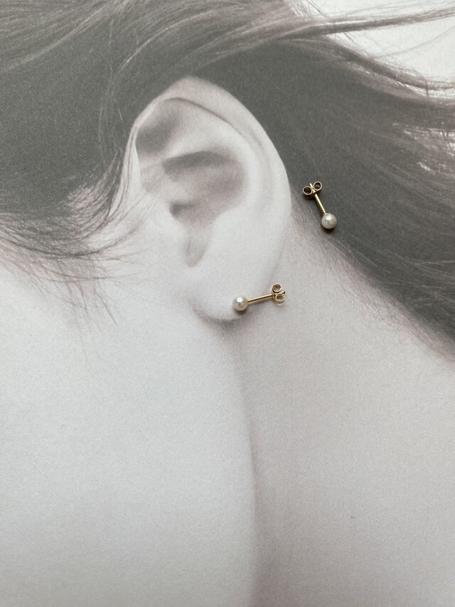 14kgf 極小2.8～3mmアップベビーパールアコヤバロック粒スタッドピアス | iichi 日々の暮らしを心地よくするハンドメイドやアンティークのマーケットプレイス