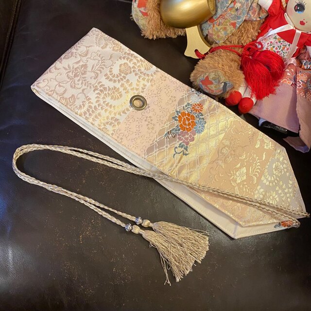 付け下げ 着物リメイク セミロング ワンピース ドレス 洗える 化繊 袋帯ベルト 和洋折衷 藤の夜に咲く KW-972 | iichi 日々の暮らしを心地よくするハンドメイドやアンティークの ...