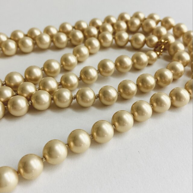 樹脂パール2Wayオールノットロングネックレス/10mm約104cm/ライトゴールド/G/made in japan | iichi 日々の暮らしを心地よくするハンドメイドやアンティークの ...