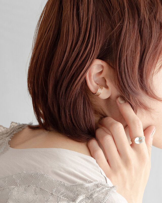 K10 Rosette Ring / Aurora Aquamarine | iichi 日々の暮らしを心地よくするハンドメイドやアンティークのマーケットプレイス