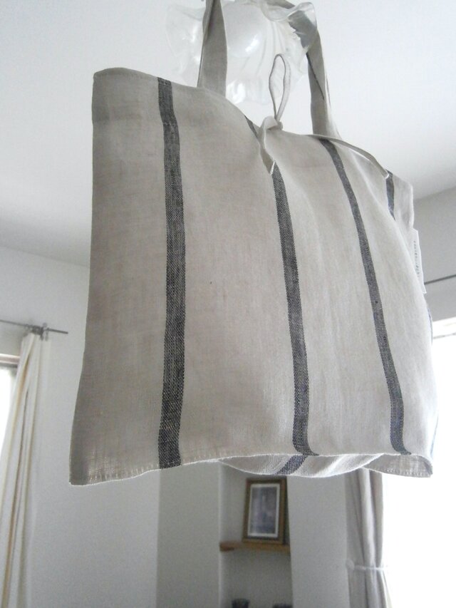 StripeLinen tote＆pouch | iichi 日々の暮らしを心地よくするハンドメイドやアンティークのマーケットプレイス