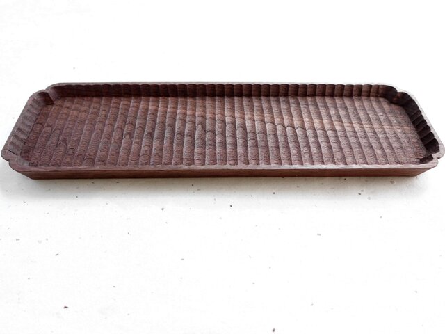 入隅 我谷盆 ウォルナット 36×11×2cm ナチュラル | iichi 日々の暮らしを心地よくするハンドメイドやアンティークのマーケットプレイス